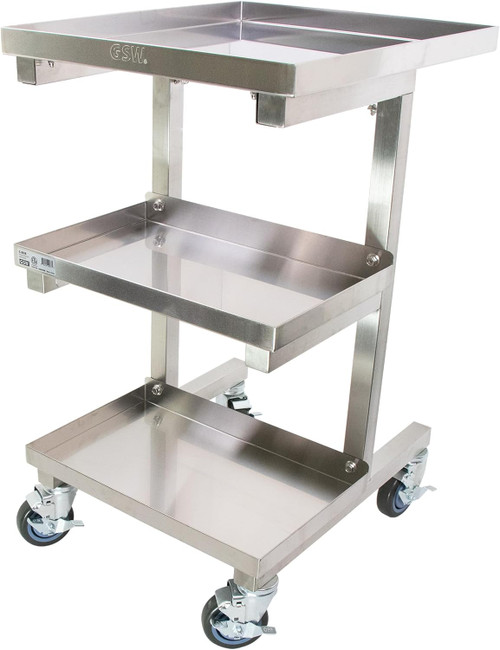Stainless Steel Adjustable Height Sauce Utility Cart with Slidable Top ...