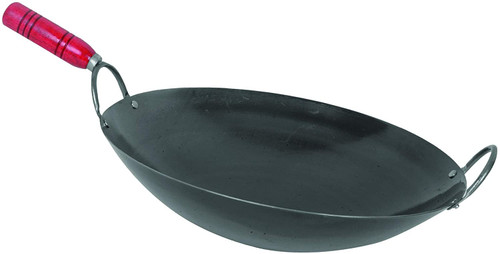 Curved Rim Iron Woks | Wok With Wooden Handle