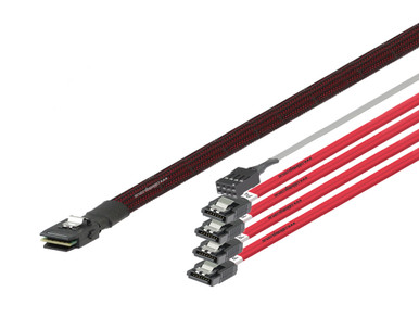 50CM Internal Mini SAS36 Pin SFF-8087 To 4 X SATA & Sideband Cable ...