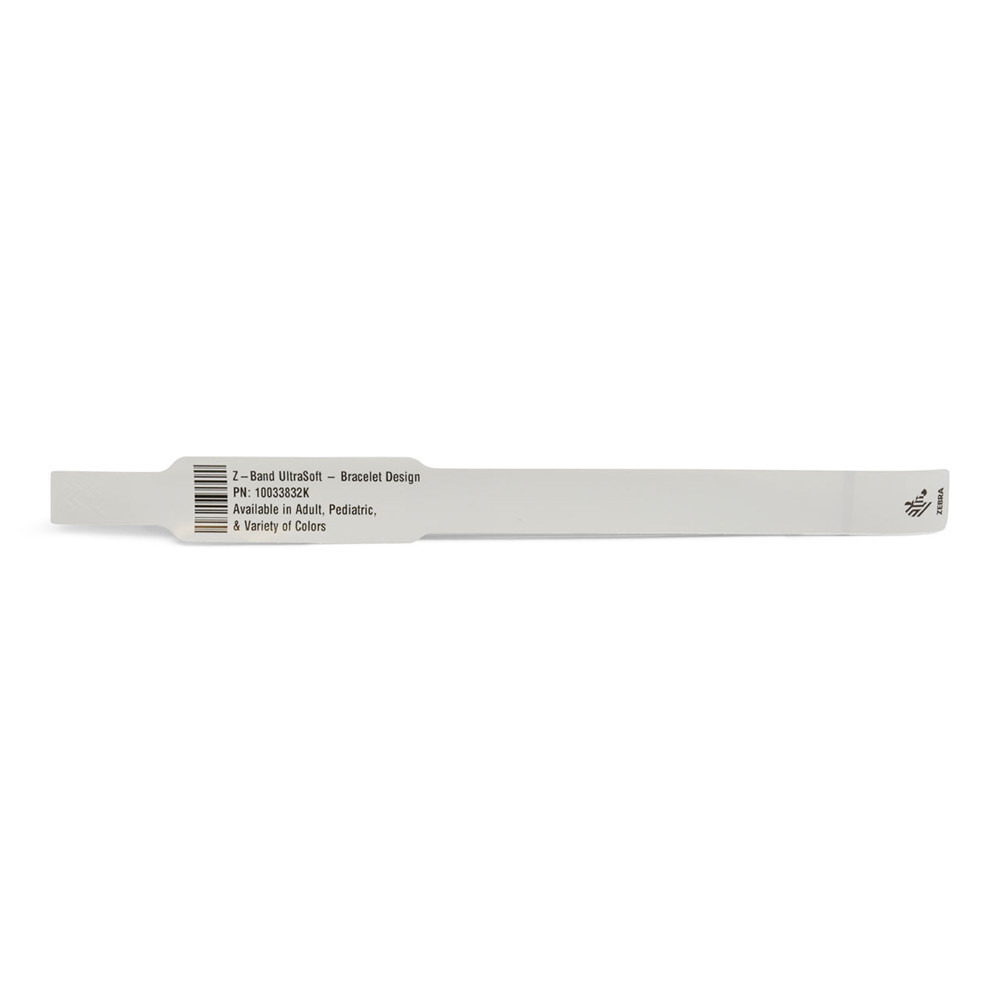 10033832K - Zebra 1" x 10.75" Z-Band UltraSoft Wristband (Case)