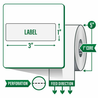 10009528 - Zebra 3" x 1" Z-Select 4000T Label (Case)
