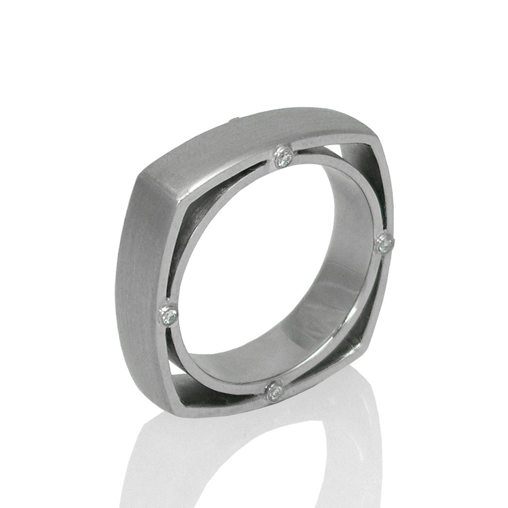 Open Square Men's Ring - K.Mita Design
