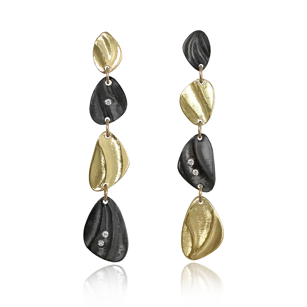 Open Pebble Drop Earrings | Handmade Fine Jewelry by K.MITA