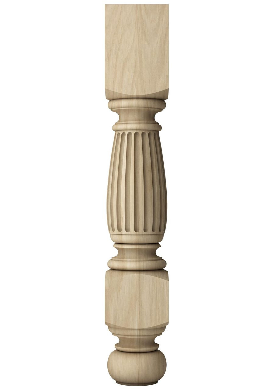 Extra Large Fluted Farmhouse Kitchen Leg 36" - TableLegs.com