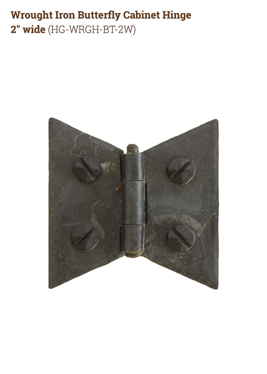 Wrought Iron Butterfly Cabinet Hinges - TableLegs.com
