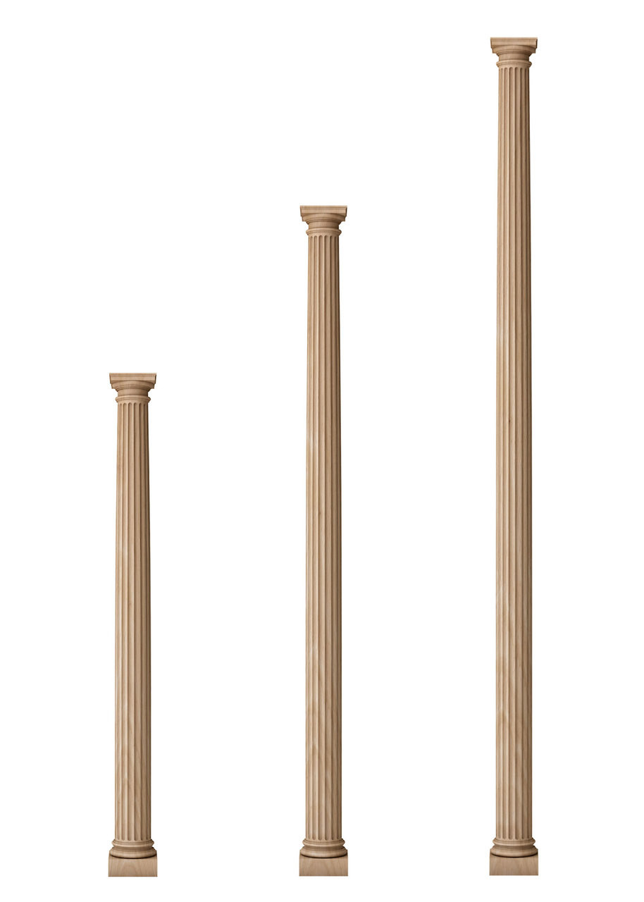 Fluted Architectural Doric Columns 3 1/2" Diameter - TableLegs.com