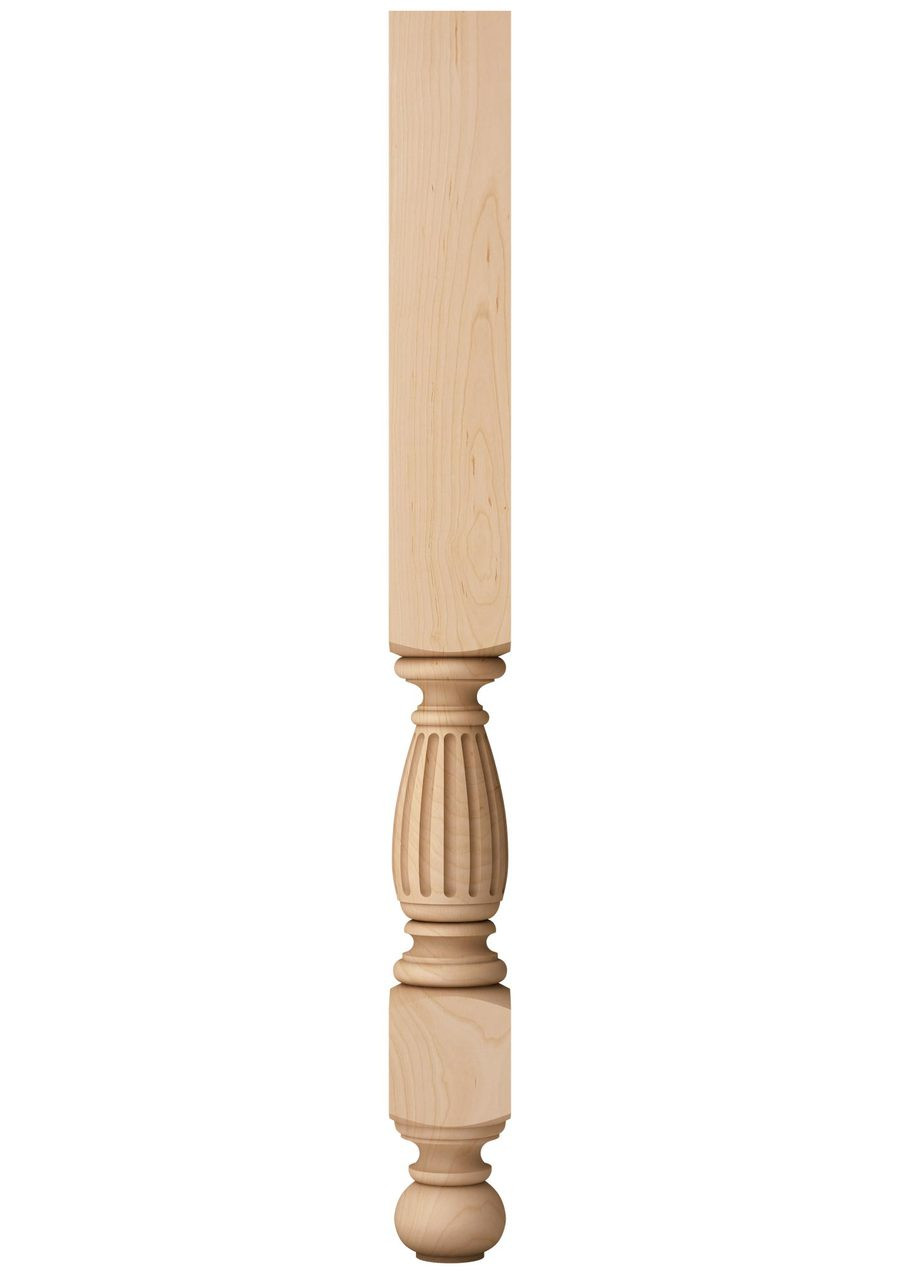 Fluted Farmhouse Kitchen Leg 36", Long Post - TableLegs.com