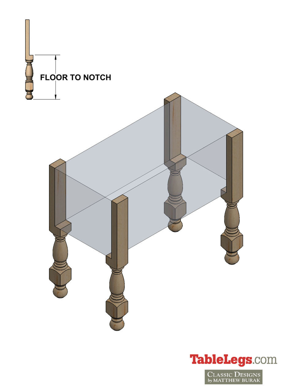 Notching for Shelf - TableLegs.com