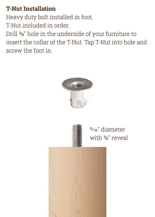 T-Nut Bolt Installation | TableLegs.com™ | Shop Online