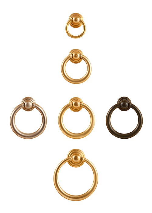 Brass Drawer Ring Pulls - TableLegs.com