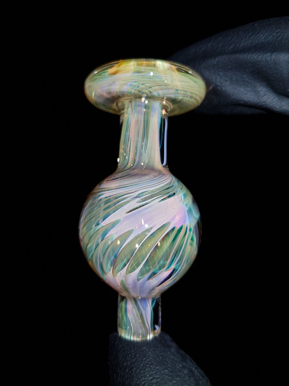 LUKE B - Glass Bubble Marble Carb Cap w/ Fume Work - #23 - The Dab Lab