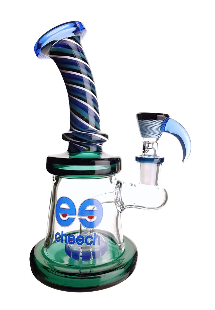 CHEECH - Spiral Dab Rig w/ 14mm Female Joint & Slide - Blue - The Dab Lab