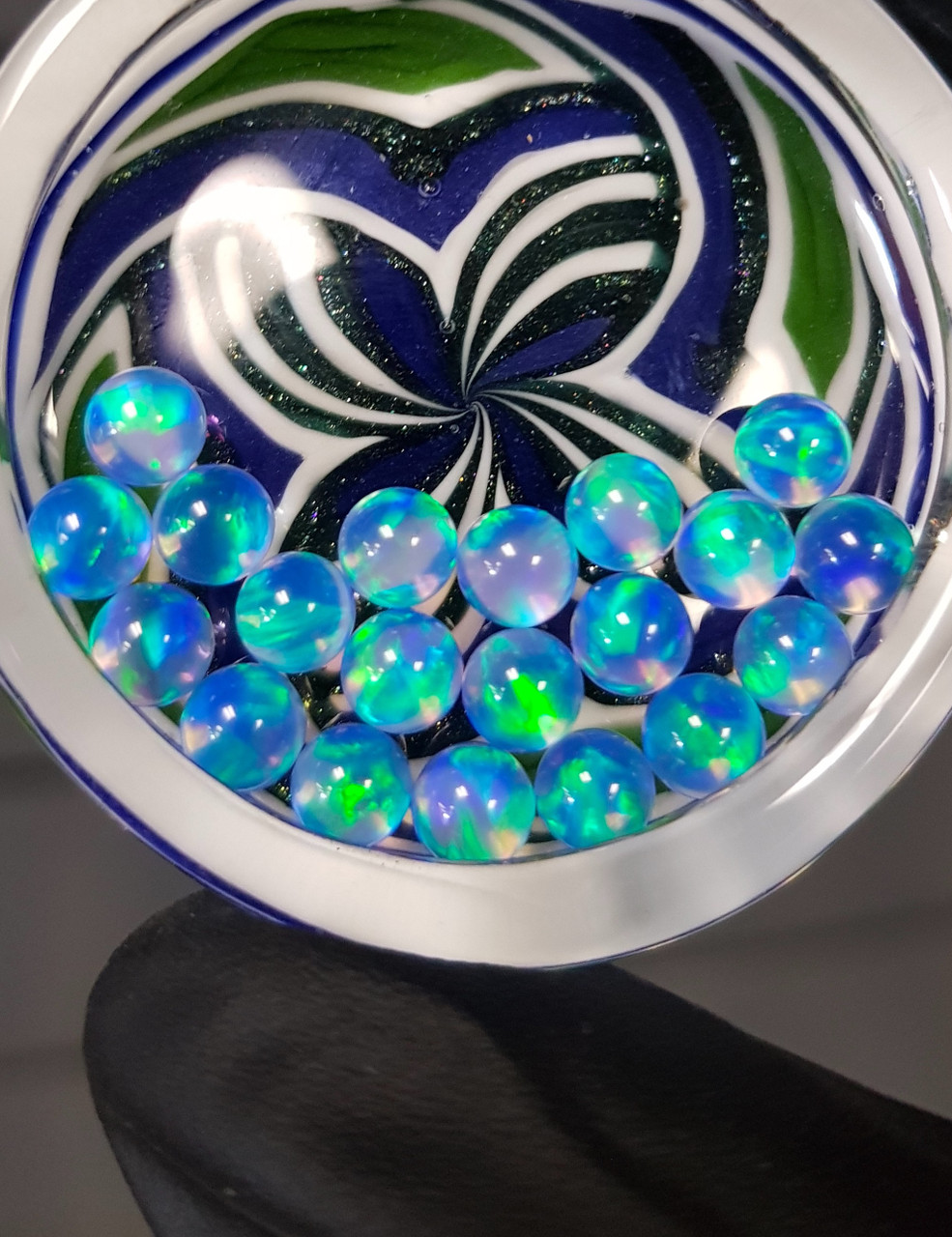 QUARTZ TECH - 5mm Opal Banger Beads / Dab Pearls - Blue / Green Fire ...