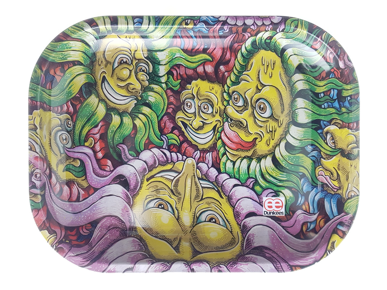 DUNKEES - Metal Rolling Tray (5.5" x 7") - Flower Faces - The Dab Lab