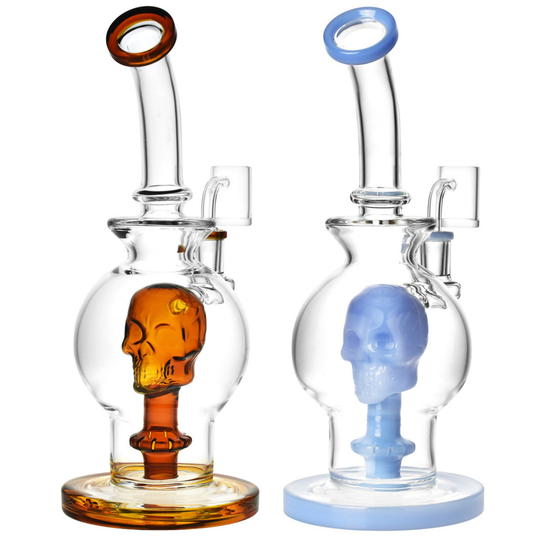 PULSAR - Skull Dab Rig w/ 14mm Female Joint & Quartz Nail (Pick a Color ...
