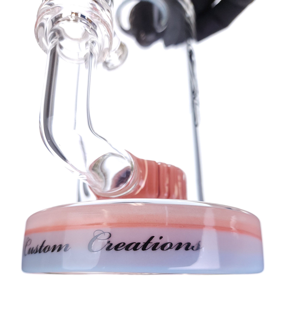 CUSTOM CREATIONS - Circ Perc Tube w/ 18mm Slide - Sunset - The Dab Lab