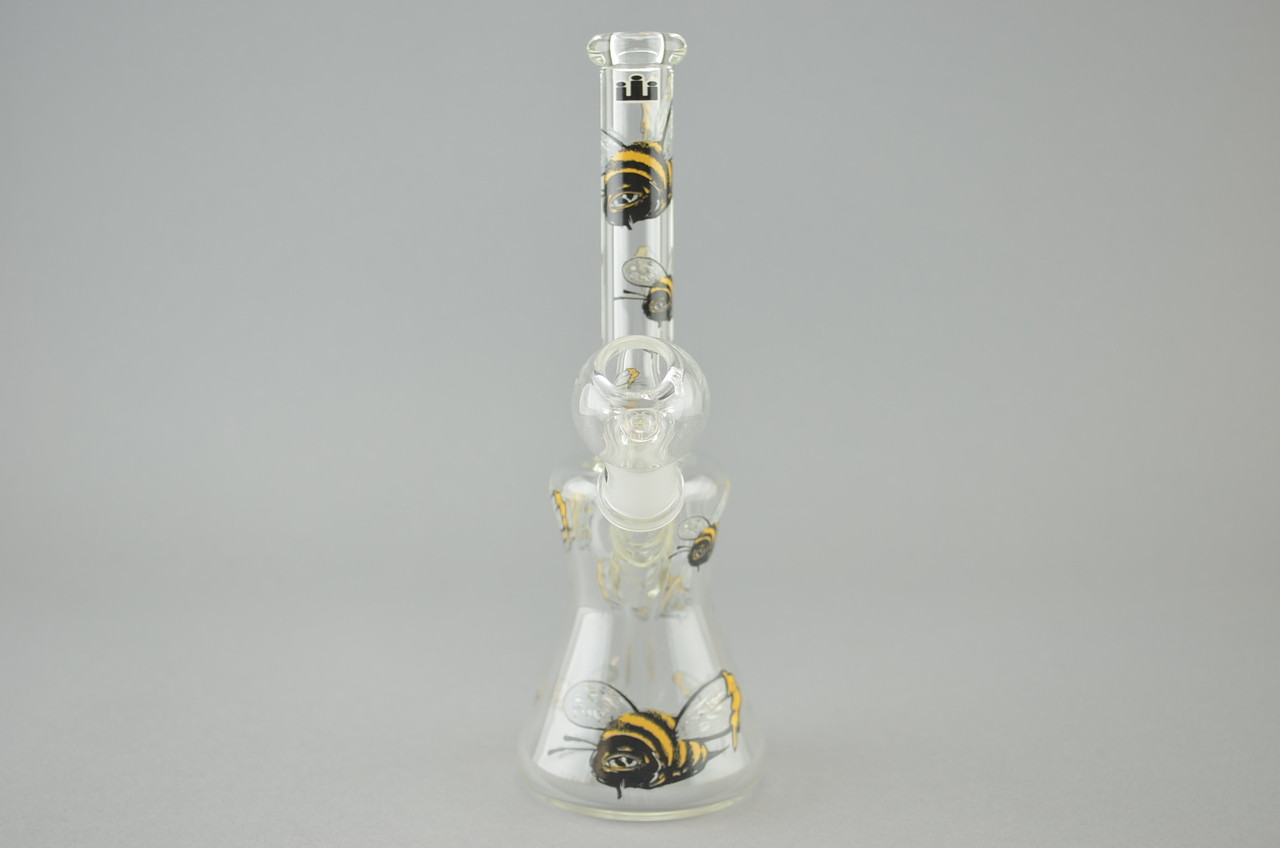 SILIKA - "Honey Bee" Mini Tube Dab Rig Bubbler w/ Fixed 14mm 2-hole ...