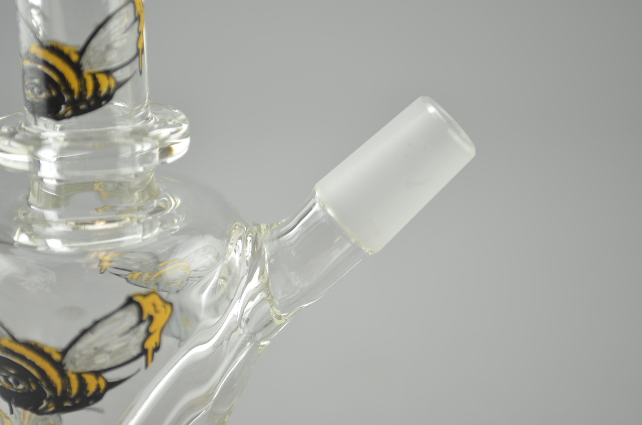 SILIKA - "Honey Bee" Mini Tube Dab Rig Bubbler w/ Fixed 14mm 2-hole ...