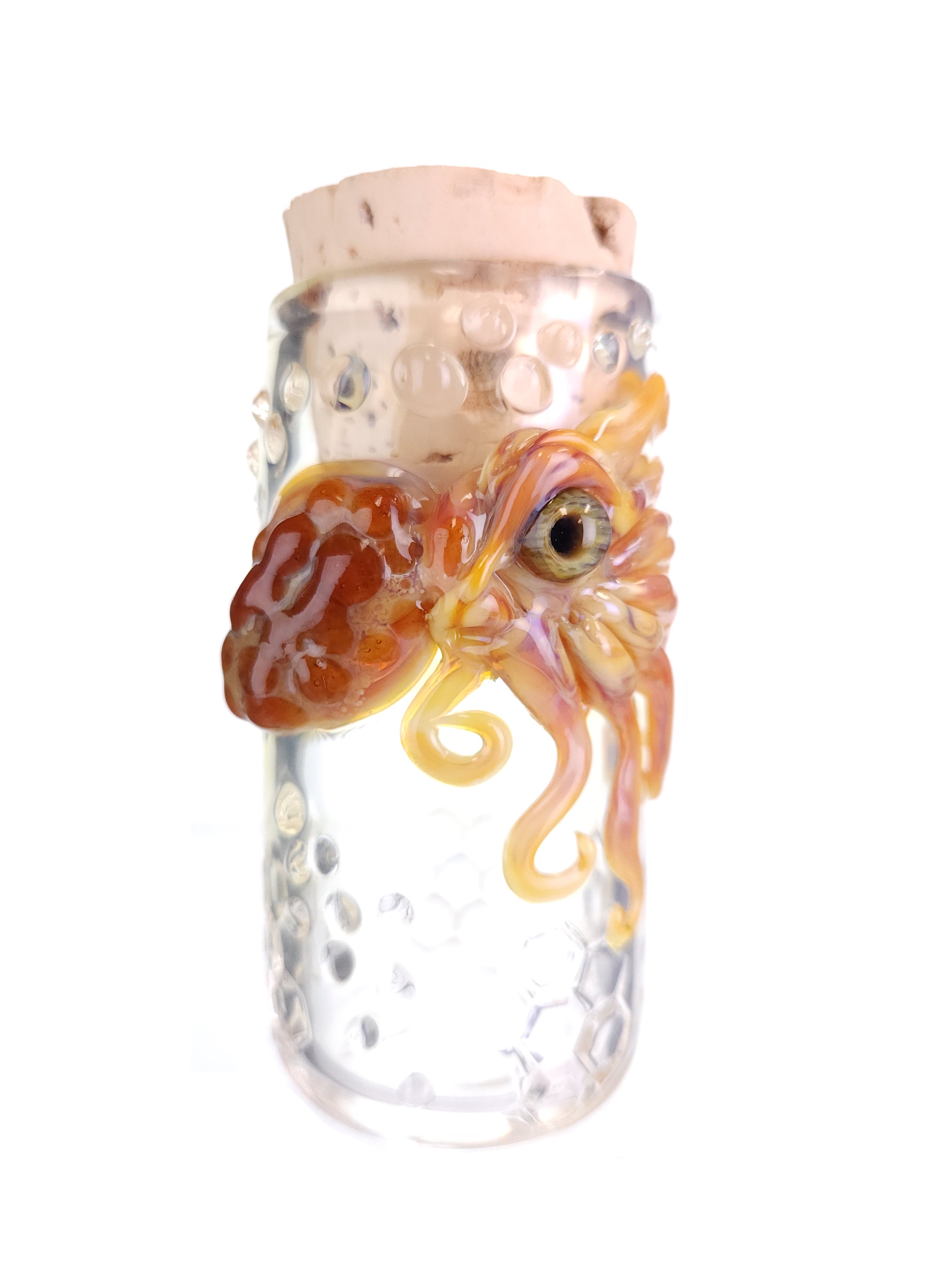 MAZET - Octopus Nug Jar with Cork Top - Caramel - The Dab Lab