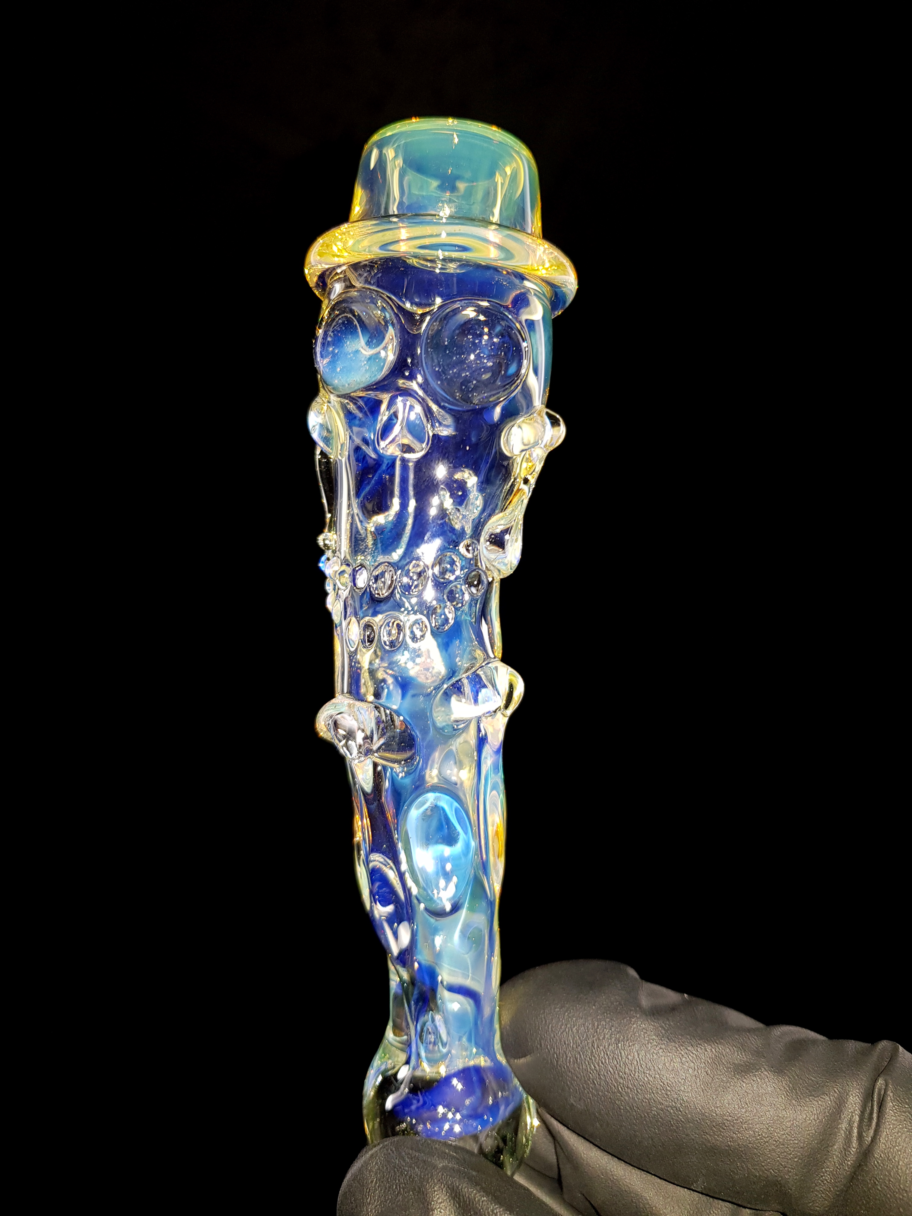 BOB SNODGRASS - "Top Hat Skull" Chillum Dry Pipe - The Dab Lab