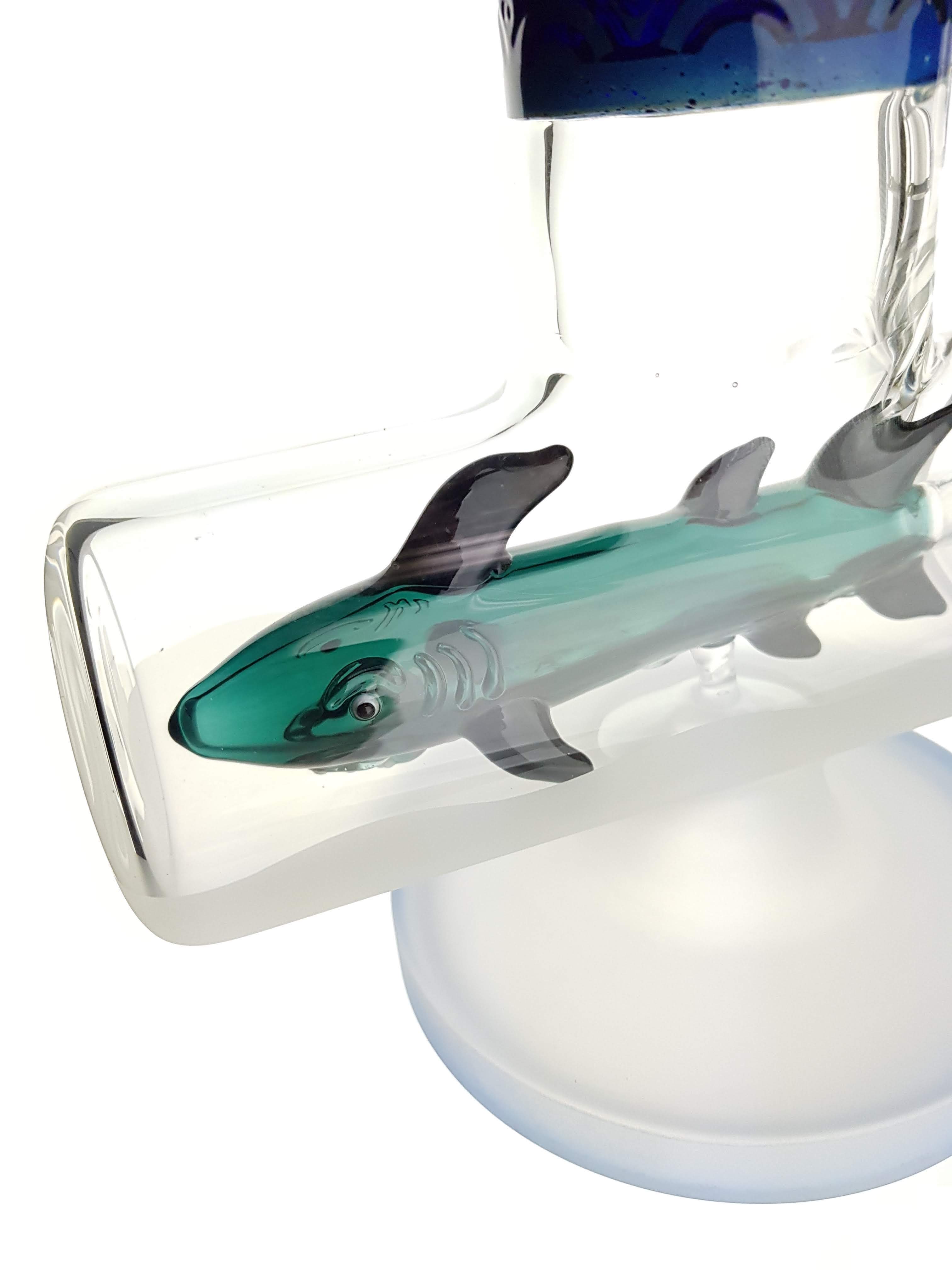 CHEECH - Shark Inline Tube Bong w/ 14mm Fish Slide - The Dab Lab