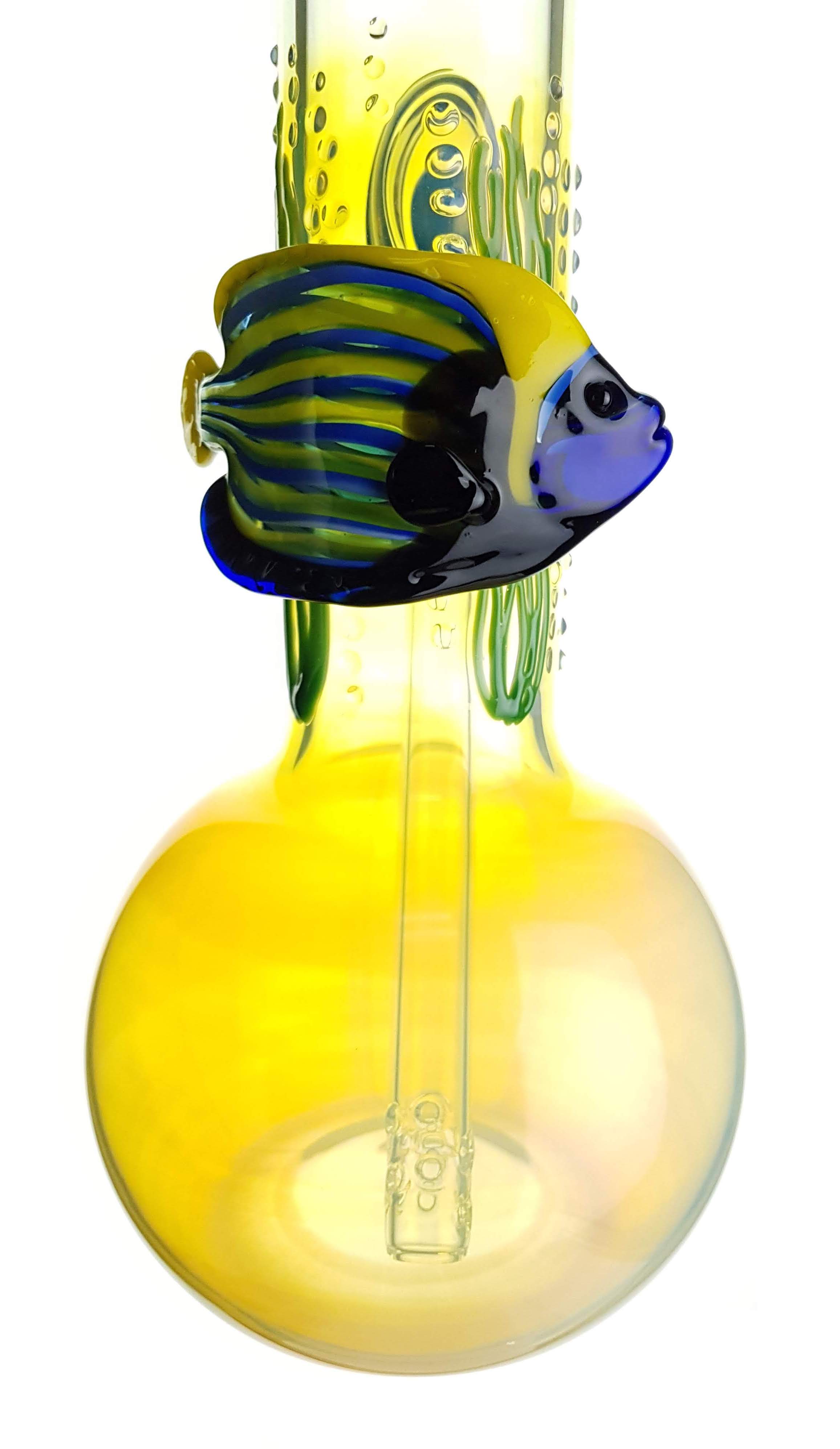 TRIDENT - Heady Blue Angel Fish Glass Bong - 50mm - The Dab Lab