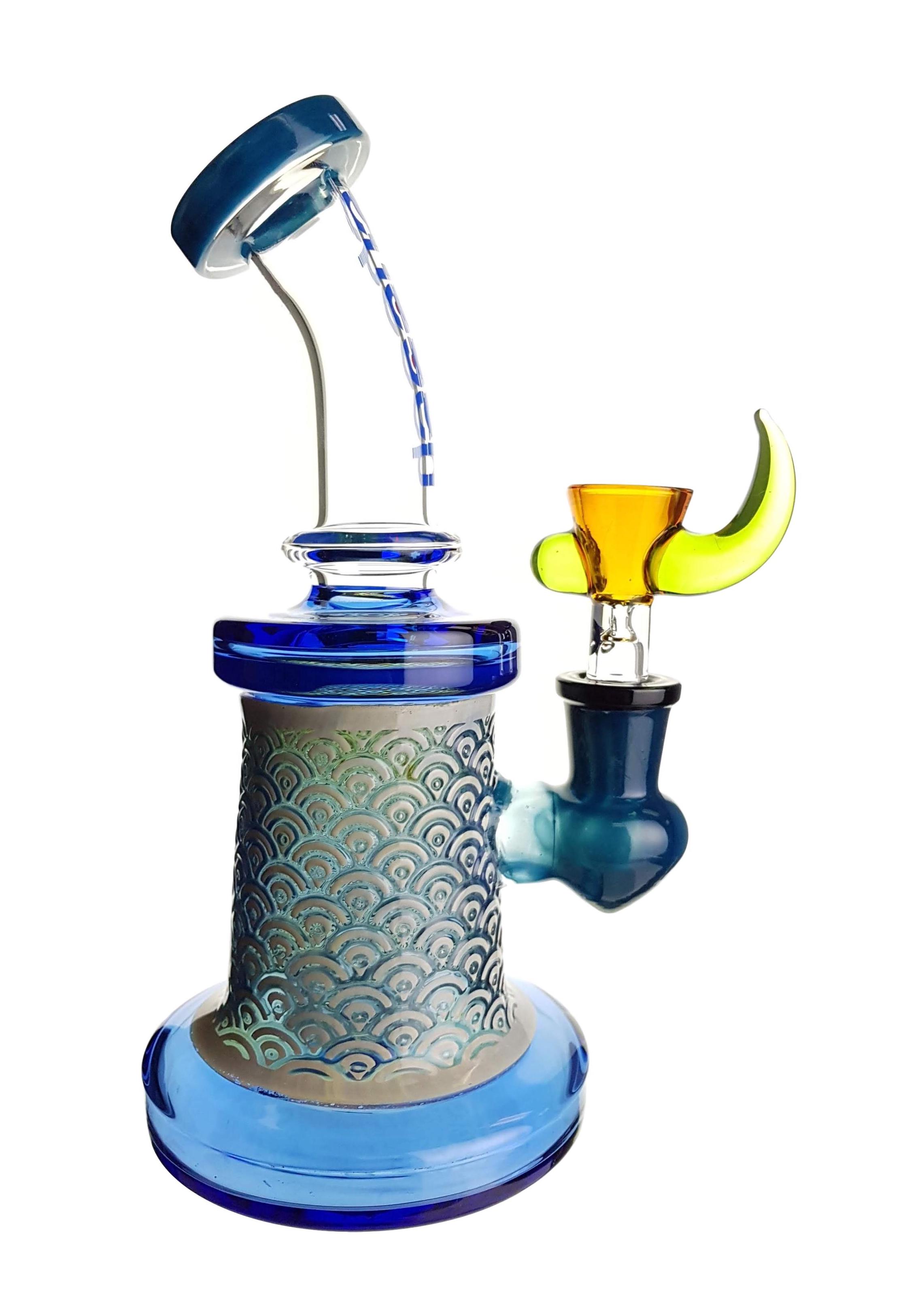 CHEECH - 3D Pattern Dab Rig w/ 14mm Female Joint & Slide - Blue - The ...