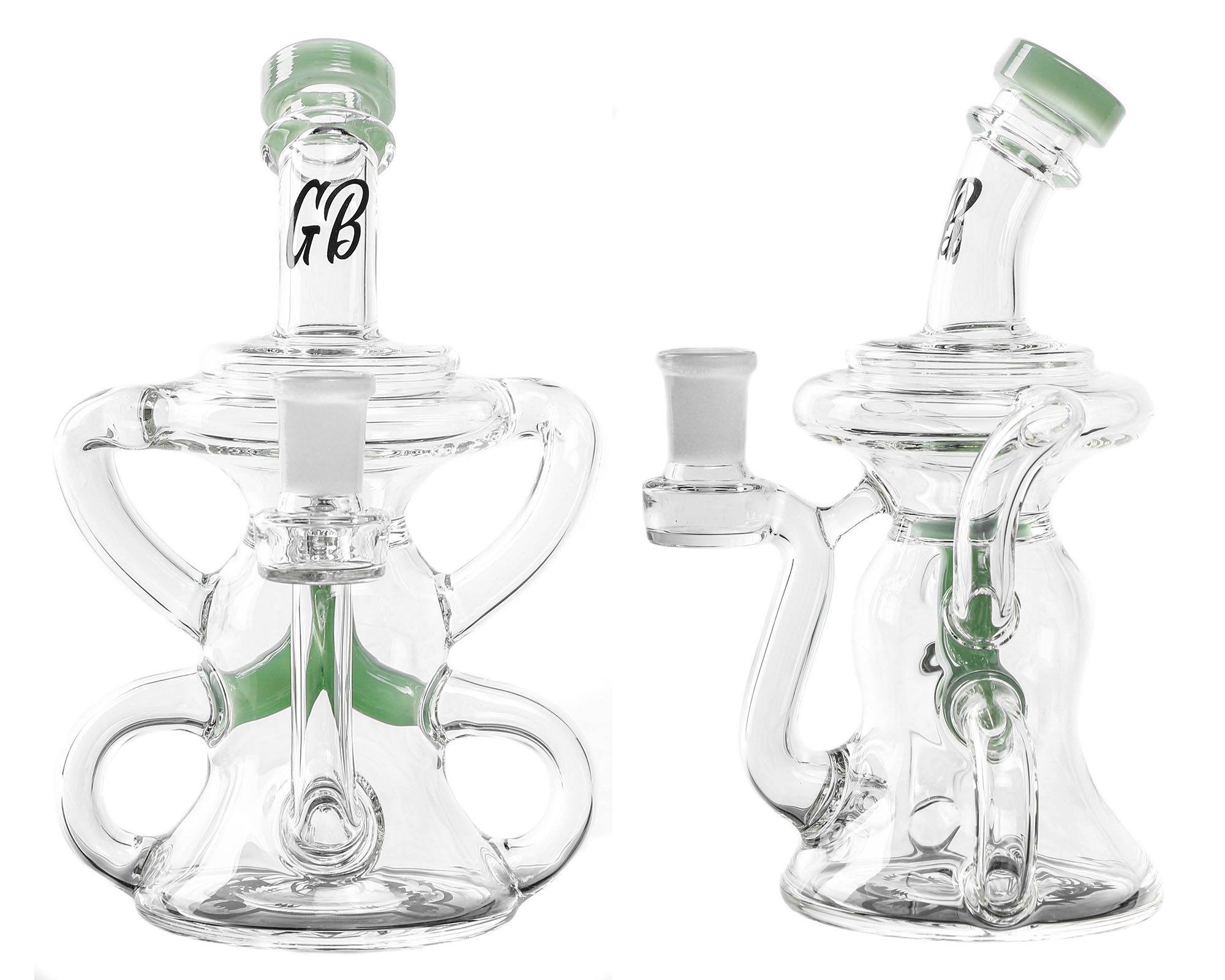 Green Bear Wishbone Recycler Rig W 14mm Slide Pick A Color The