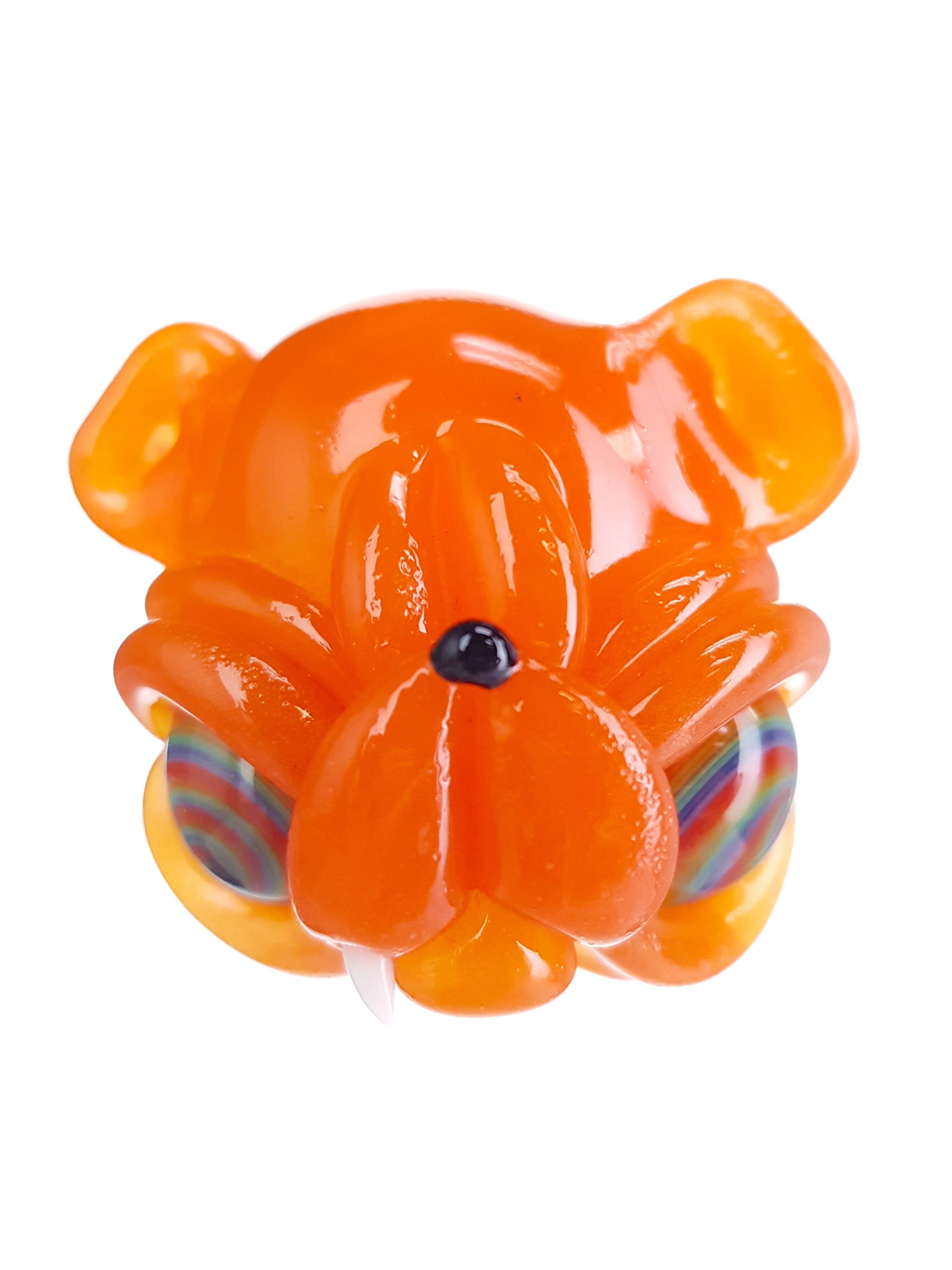CASTO - "Teddy" Glass Pendant w/ Spiral Eyes - OJ - The Dab Lab