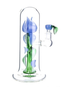 Rose Capsule Bubbler w/ 14mm Matching Slide - Blue - The Dab Lab