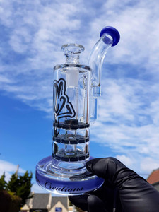 CUSTOM CREATIONS - Triple Ratchet Bubbler w/ 14mm Slide & Color Accent ...