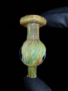 LUKE B - Glass Bubble Marble Carb Cap w/ Fume Work - #9 - The Dab Lab
