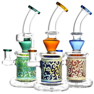 PULSAR - Etched Pattern Dab Rig w/ 14mm Female Joint & Quartz Nail ...