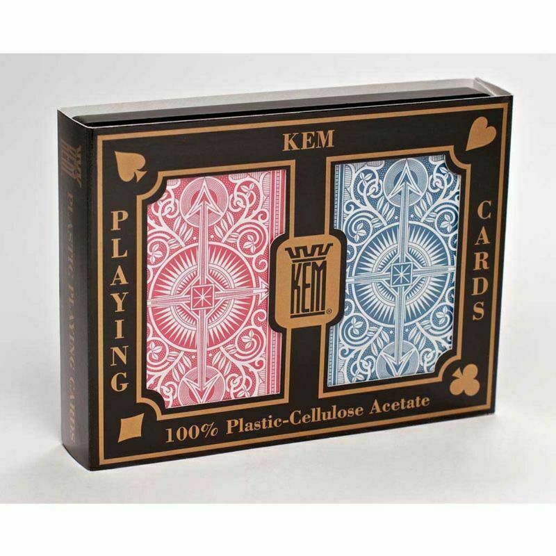 Kem Arrow Narrow Jumbo Print Index Playing Cards Red and Blue Decks