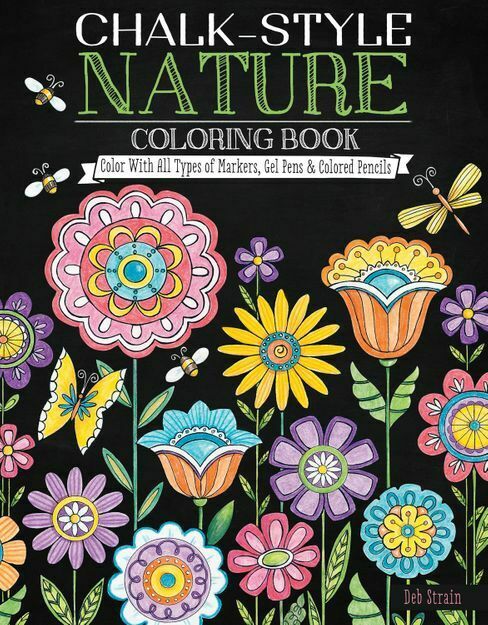 Nature Chalk Style Adult Coloring Book