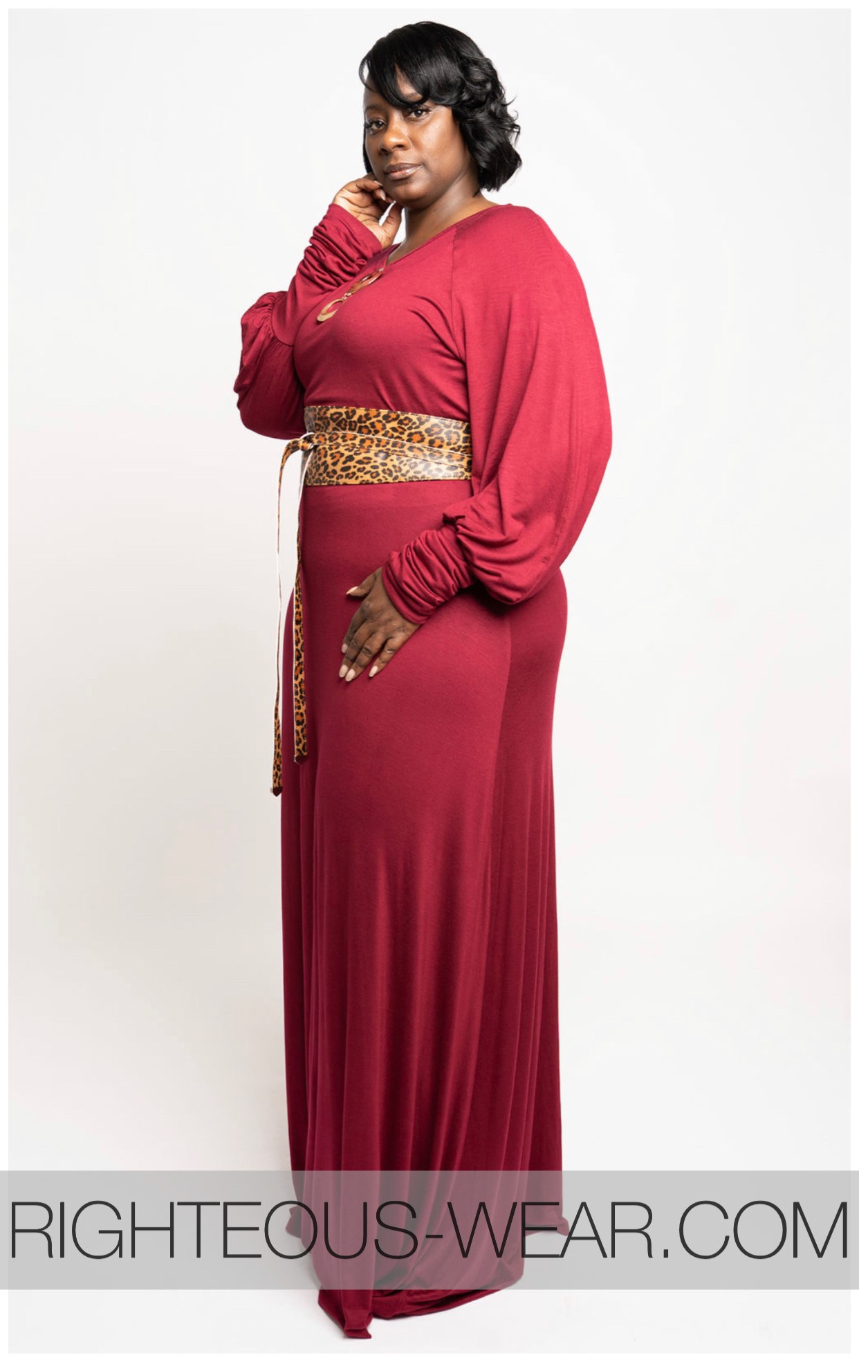 Slouch Sleeve Long Maxi Dress - Righteous Shoes & Apparel
