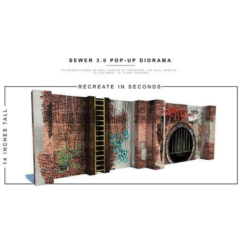 UNDERGROUND SEWER 3.0 Pop-Up 1:12 Scale Action Figure Diorama Display ...