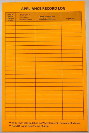 Appliance Record Log Stickers - Foxsprint.com Inc.