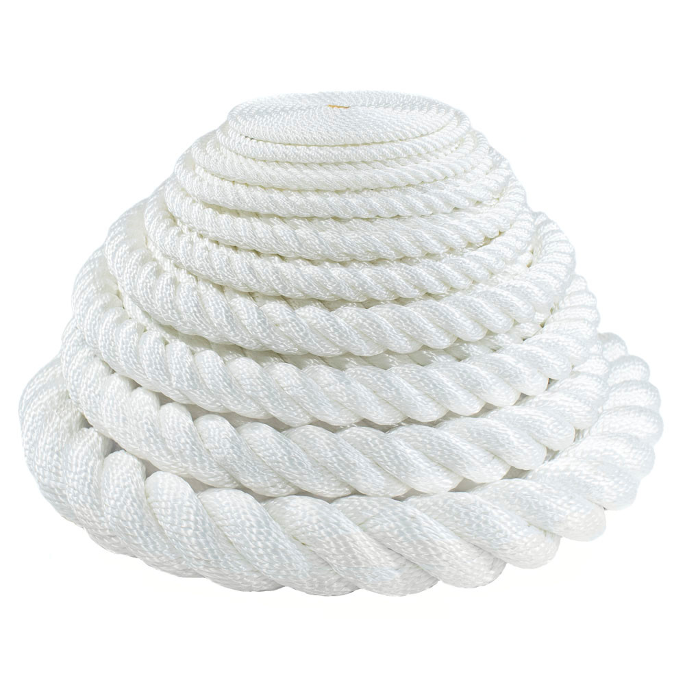 Three Strand Twisted White Nylon Rope - Multiple Sizes | Outdoor Bunker