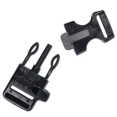 Side Release Emergency 3/4" Whistle Buckle W/ Fire-Starter | Outdoor Bunker