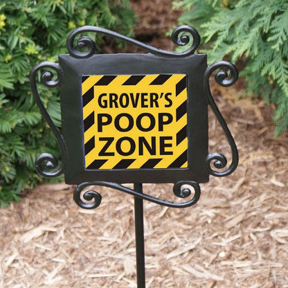 Personalized Doggy Poop Zone Garden Stake - The New York Dog Shop