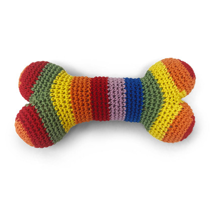 Crochet Rainbow Bone Toy - The New York Dog Shop