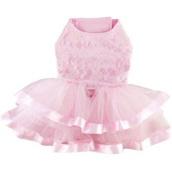 Pink Lace & Ruffles Dog Dress with Matching Leash - The New York Dog Shop