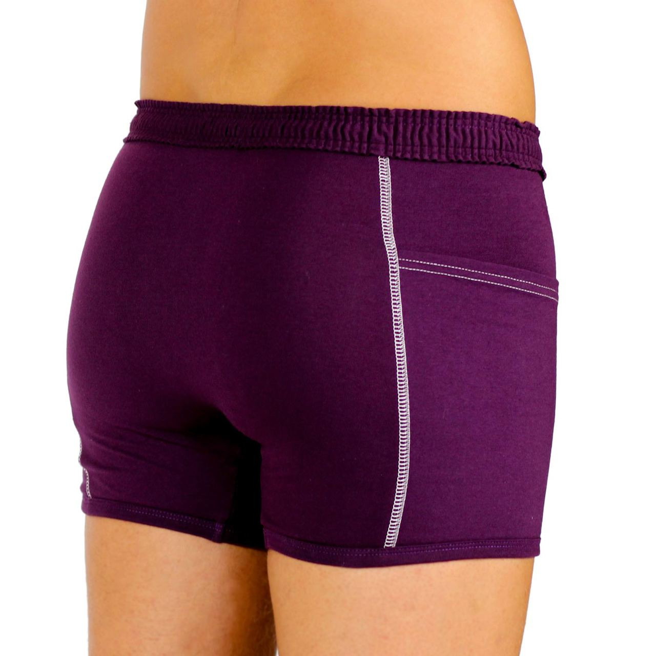 Sporty Men's Plum Purple Boxer Brief with Athletic Scrunch Waistband