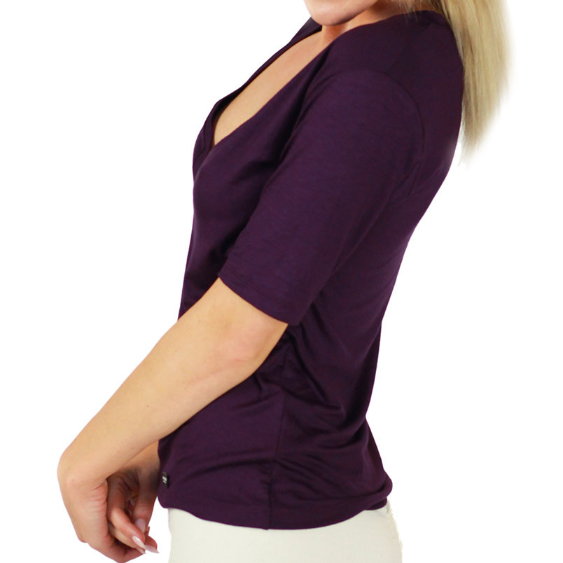 Plum Perfect Deep V Tshirt | Plunging Neckline Top | FOXERS