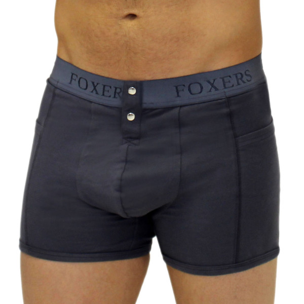 Chargray men's boxer brief FOXERS logo elastic