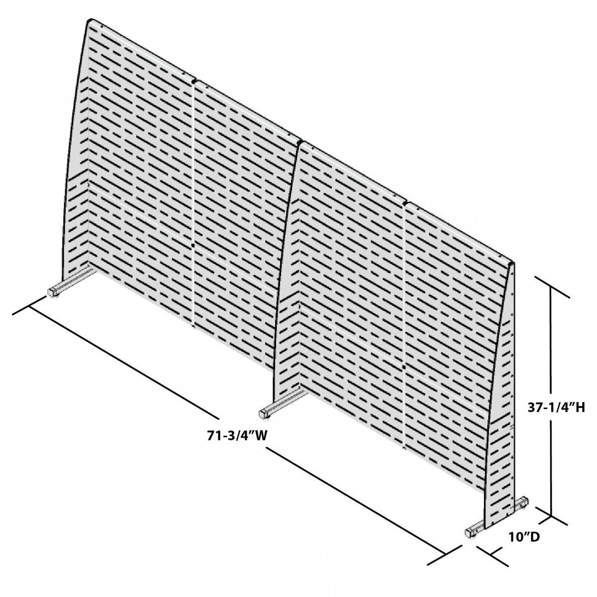 PanelRak 72"W x 36"H Countertop Shroud Kit - FOODPROS