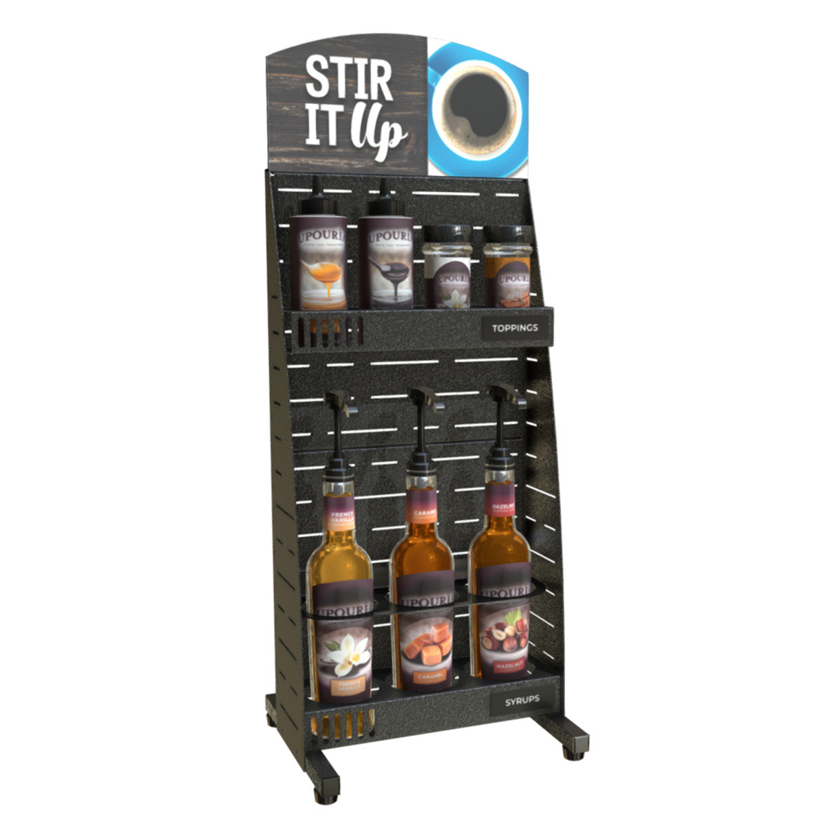 PanelRak Flavored Syrup Countertop Kit 12"W x 24"H - Small with Header ...