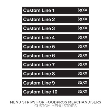 Custom FOODPROS Menu / Grill Merchandiser Label Strips (Set of 10 ...
