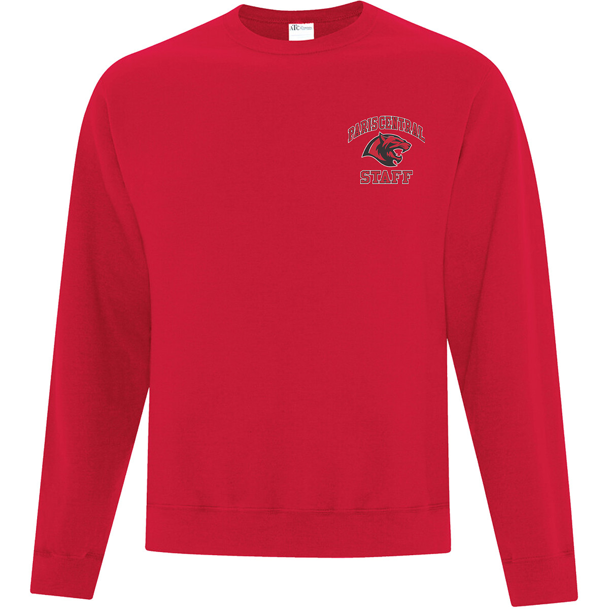 PCS Adult Fleece Crewneck Sweatshirt - Red (Staff) | SchoolWear.ca